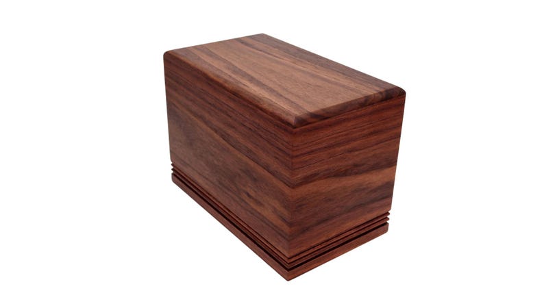 Solid Walnut Wood Urn – Double Beaded Bottom, 200 Cubic Inches - Easy ...