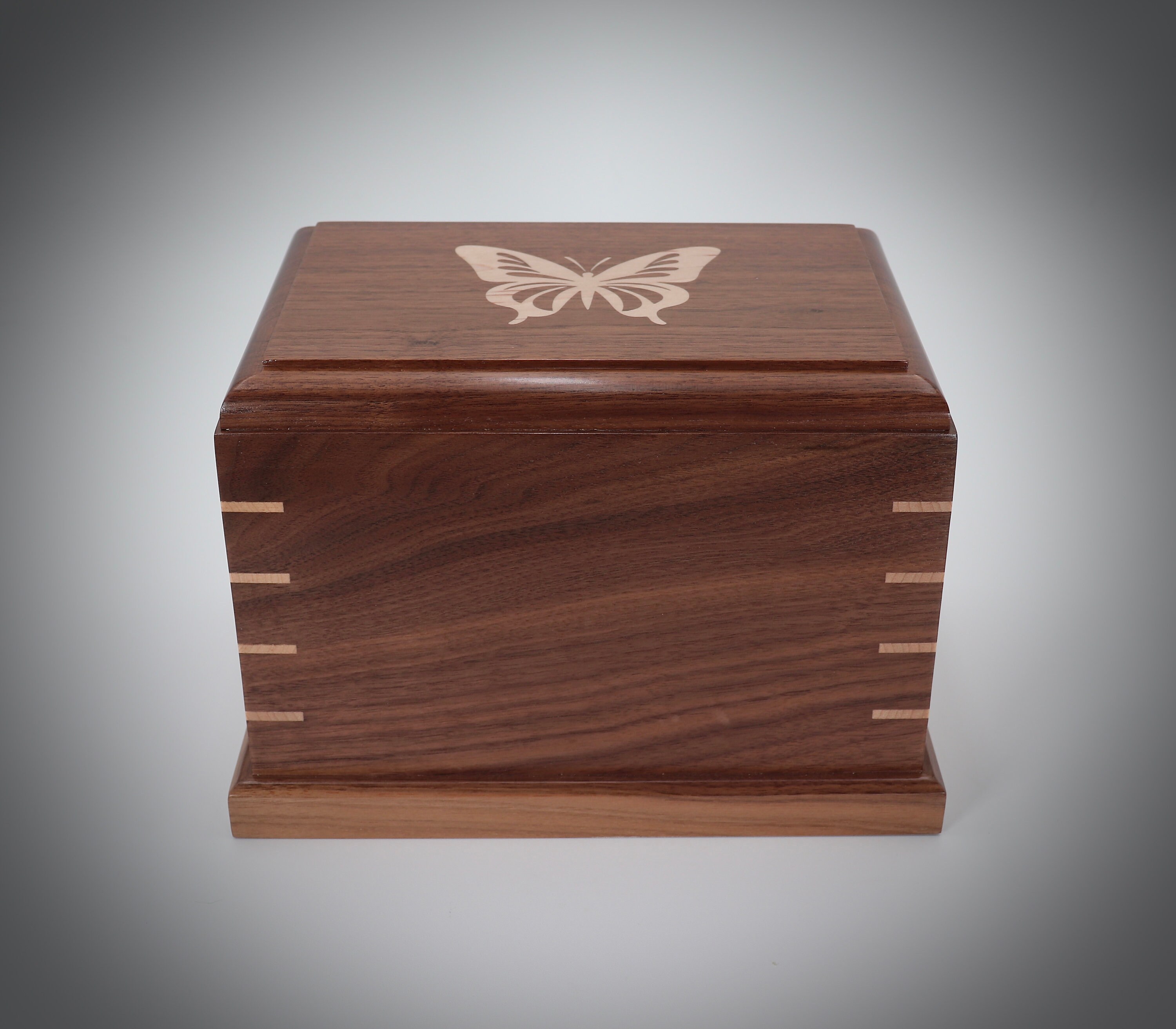 Solid Walnut Wood Urn With Solid Maple Wood Butterfly Inlay V565 - Etsy