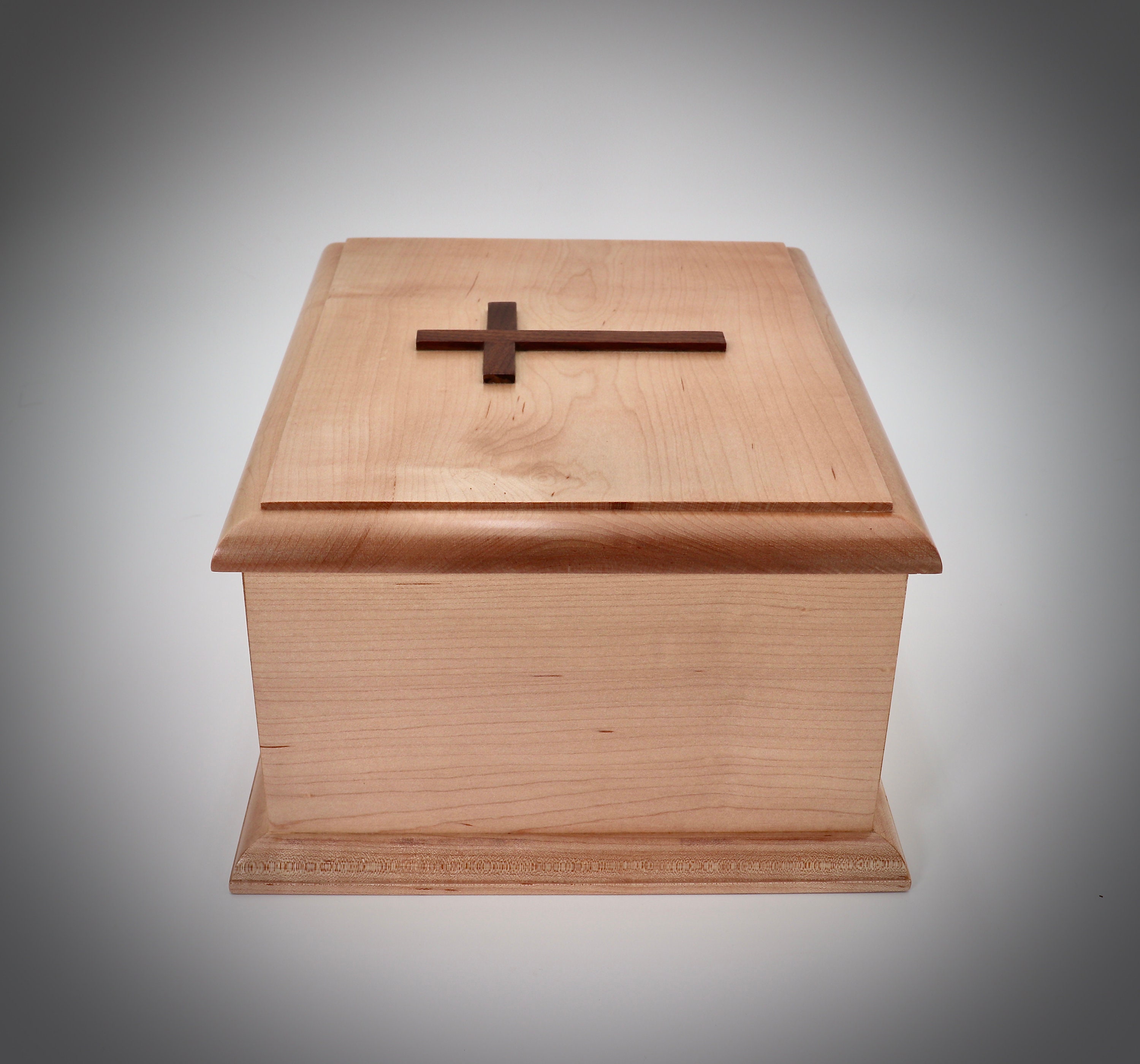 Solid Maple Wood Urn With Attached Walnut Cross. - Etsy