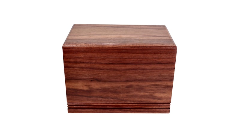 Solid Walnut Wood Urn – Double Beaded Bottom, 200 Cubic Inches - Easy ...