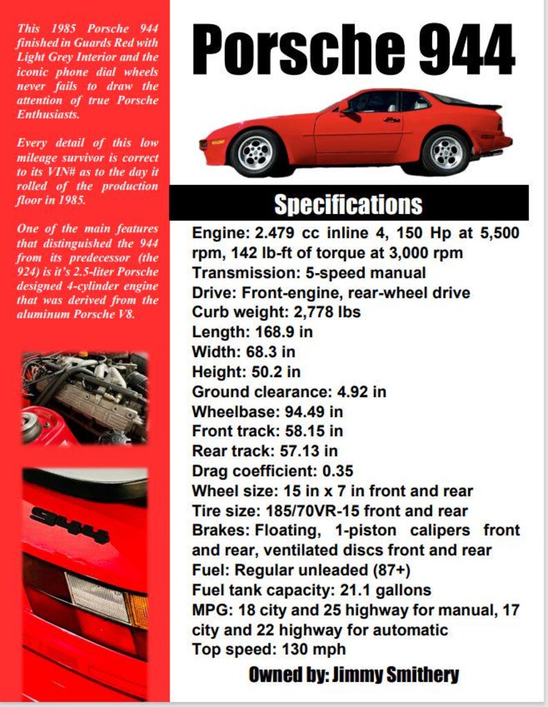 Show Car Build Sheet Template, MS Word & PDF Format, Display Pictures ...