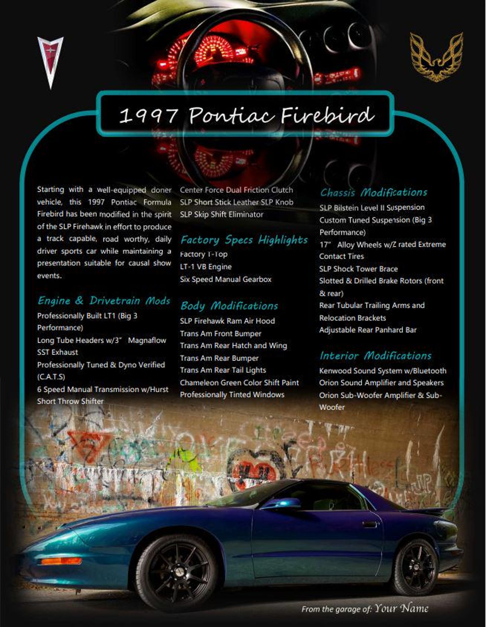 Show Car Build Sheet Template, Editable MS Word & PDF, Two Styles - Etsy