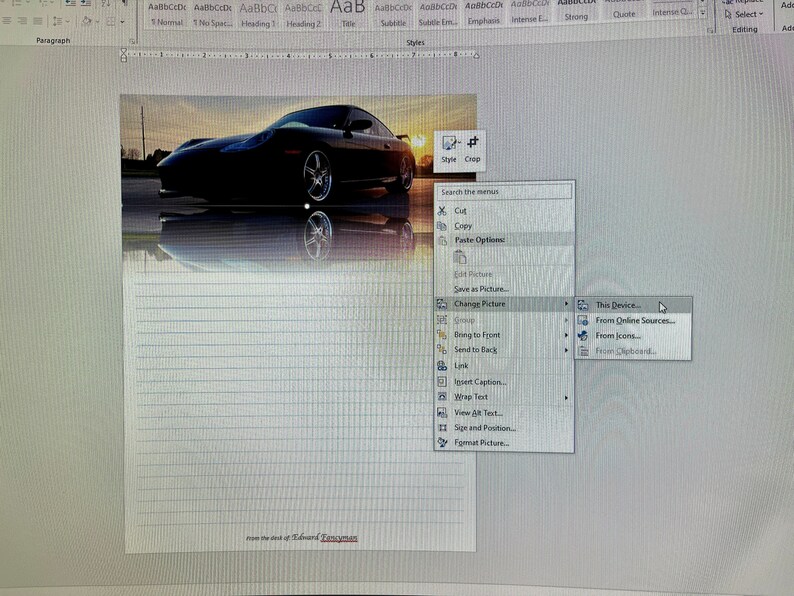Printable DIY Custom Car Stationary, MS Word & PDF Format, Fully ...