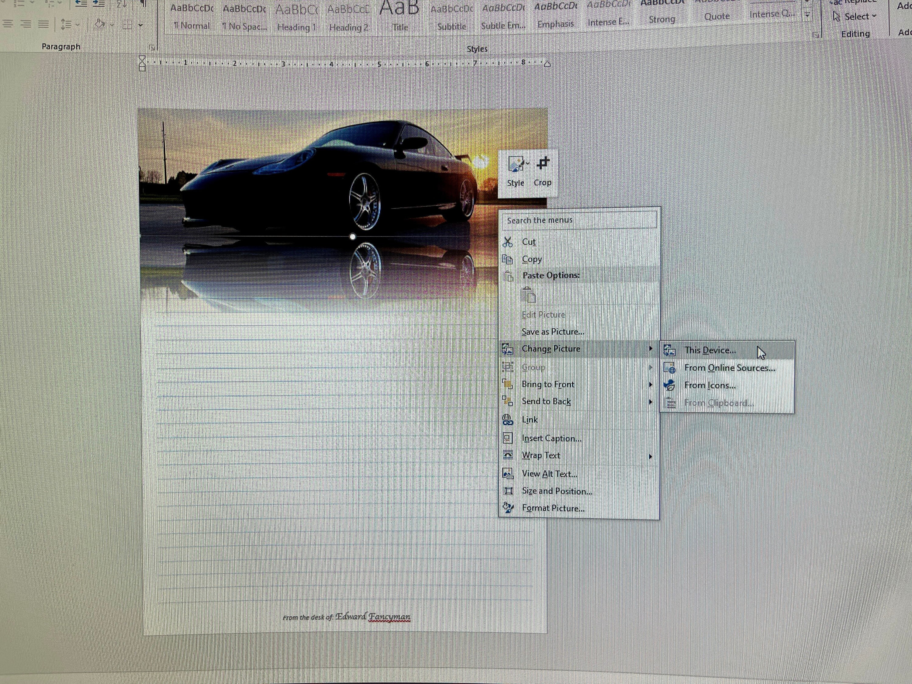 Printable Custom Car Stationary Template (MS Word & PDF) - Etsy