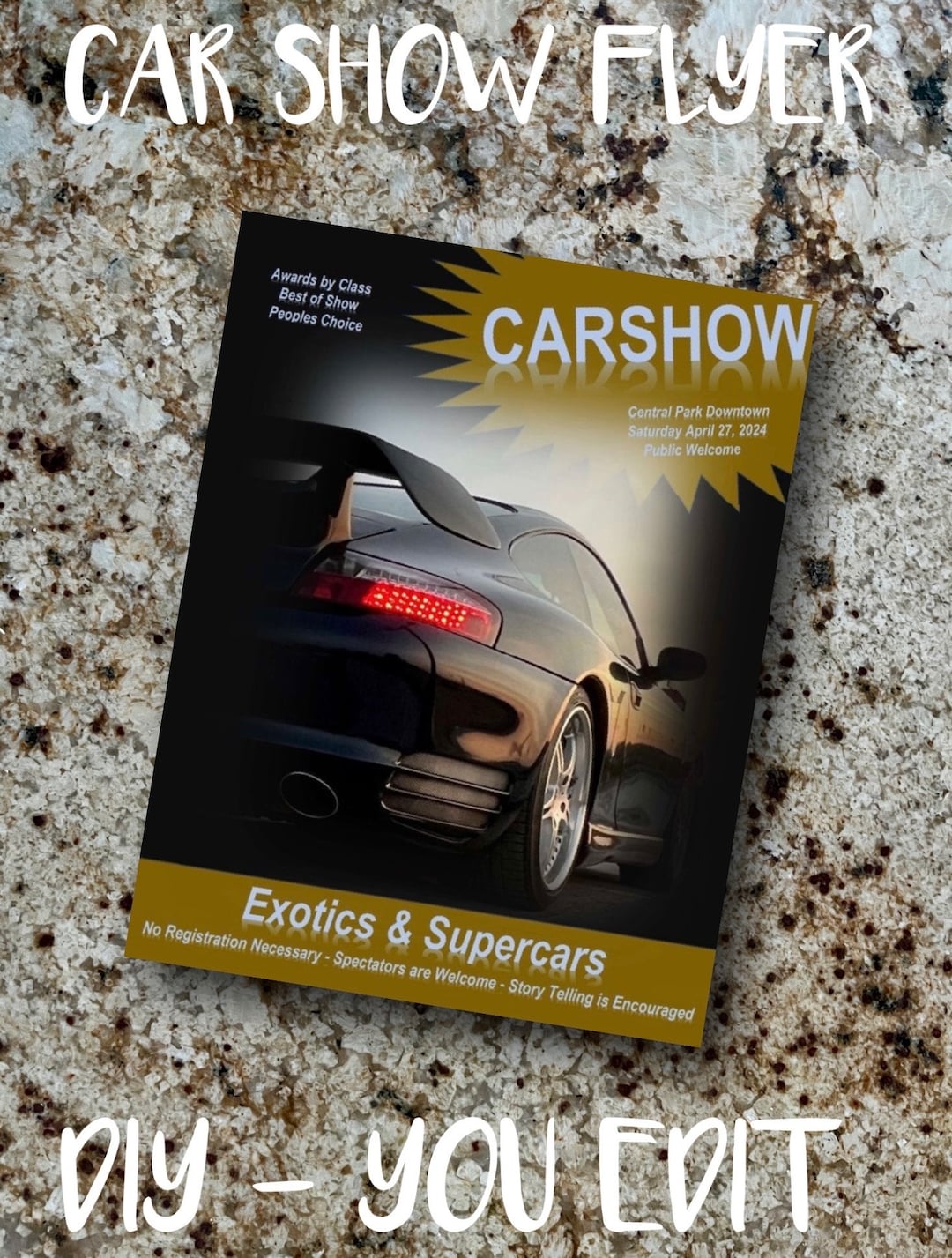 Car Show Flyer Template, MS Word & PDF Format, Display Pictures ...