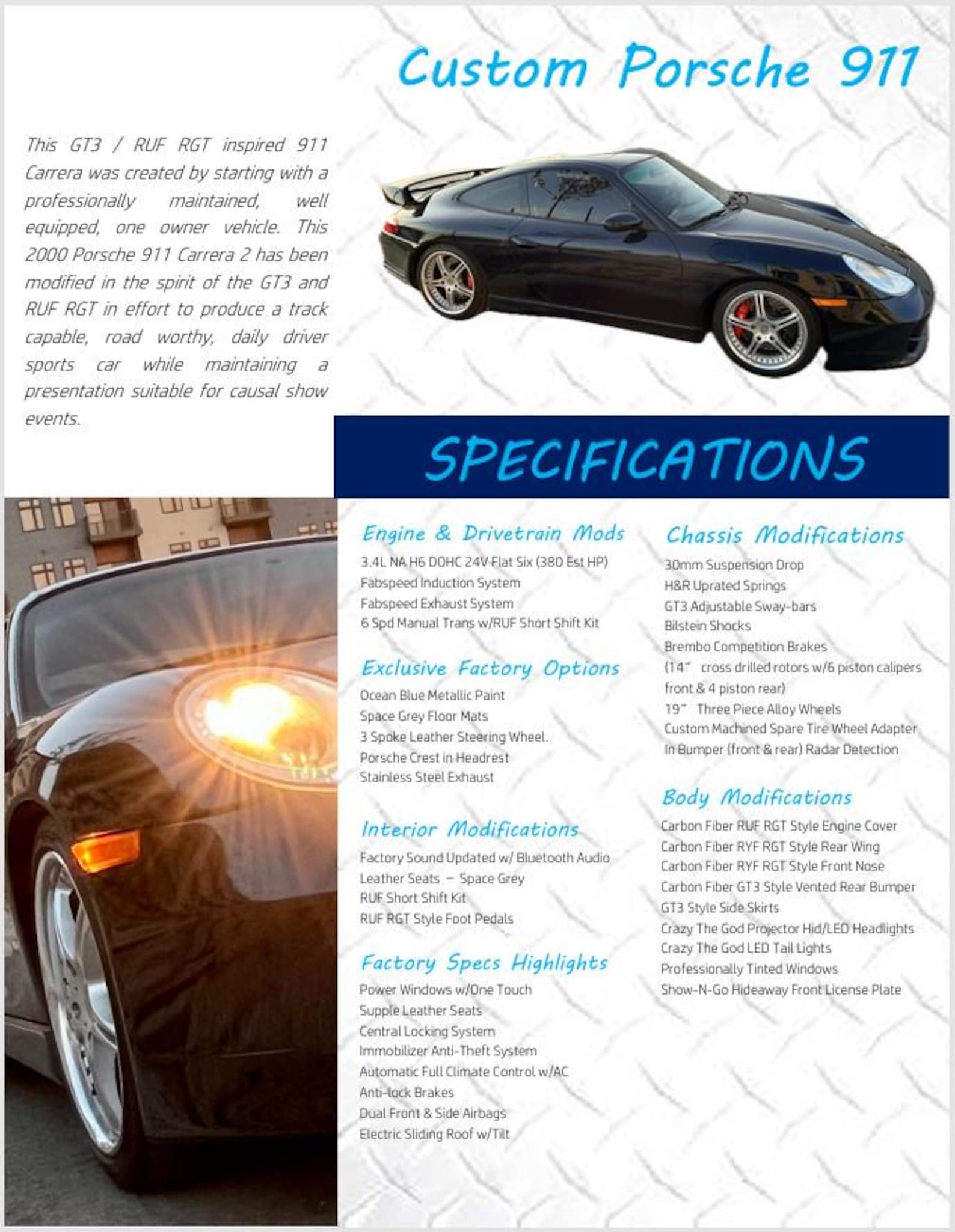 Show Car Build Sheet Template, Two Styles (MS Word & PDF) - Etsy