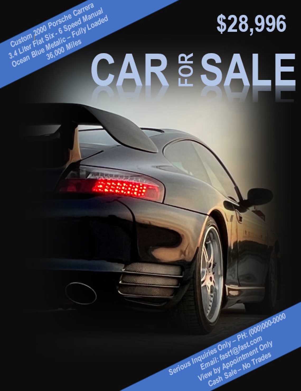 Car for Sale Flyer Template, MS Word & PDF Format, Display Pictures ...