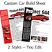 Show Car Build Sheet Template, MS Word & PDF Format, Display Pictures ...