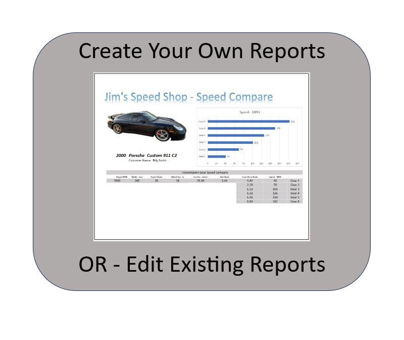 Vehicle Speed and Gearing Calculator Spreadsheet. Compare Wheel N Tire ...