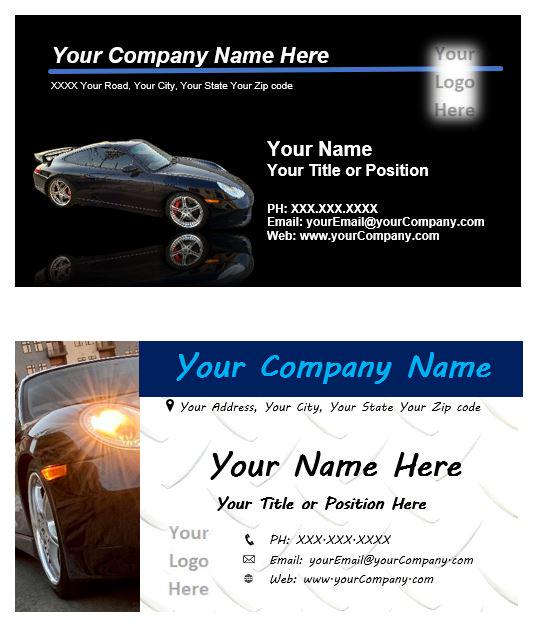 Car Themed Business Card Template Bundle, MS Word & PDF Format, 4 ...
