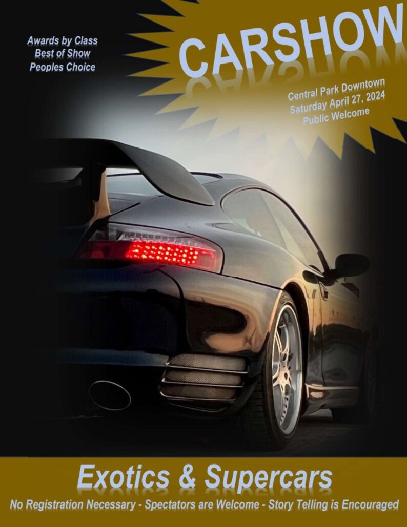 Car Show Flyer Template, MS Word & PDF Format, Display Pictures ...
