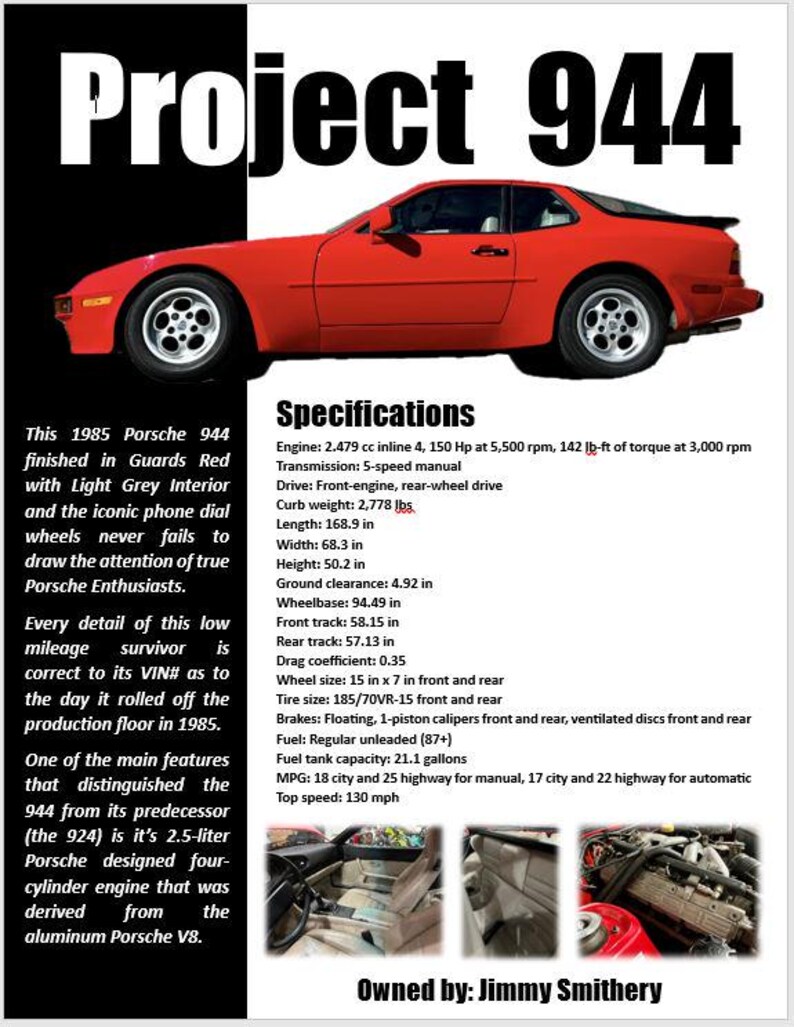 Show Car Build Sheet Template, MS Word & PDF Format, Display Pictures ...