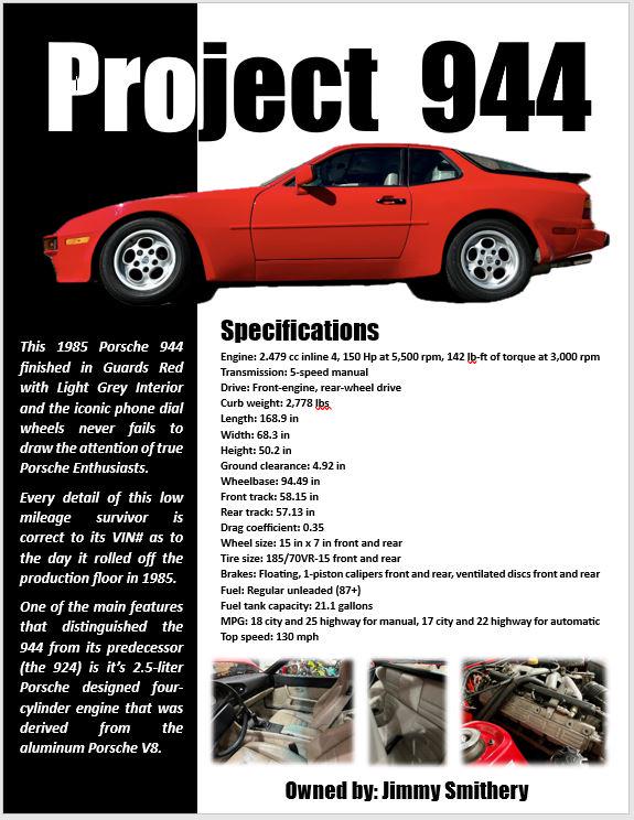 Show Car Build Sheet Template, MS Word & PDF Format, Display Pictures ...