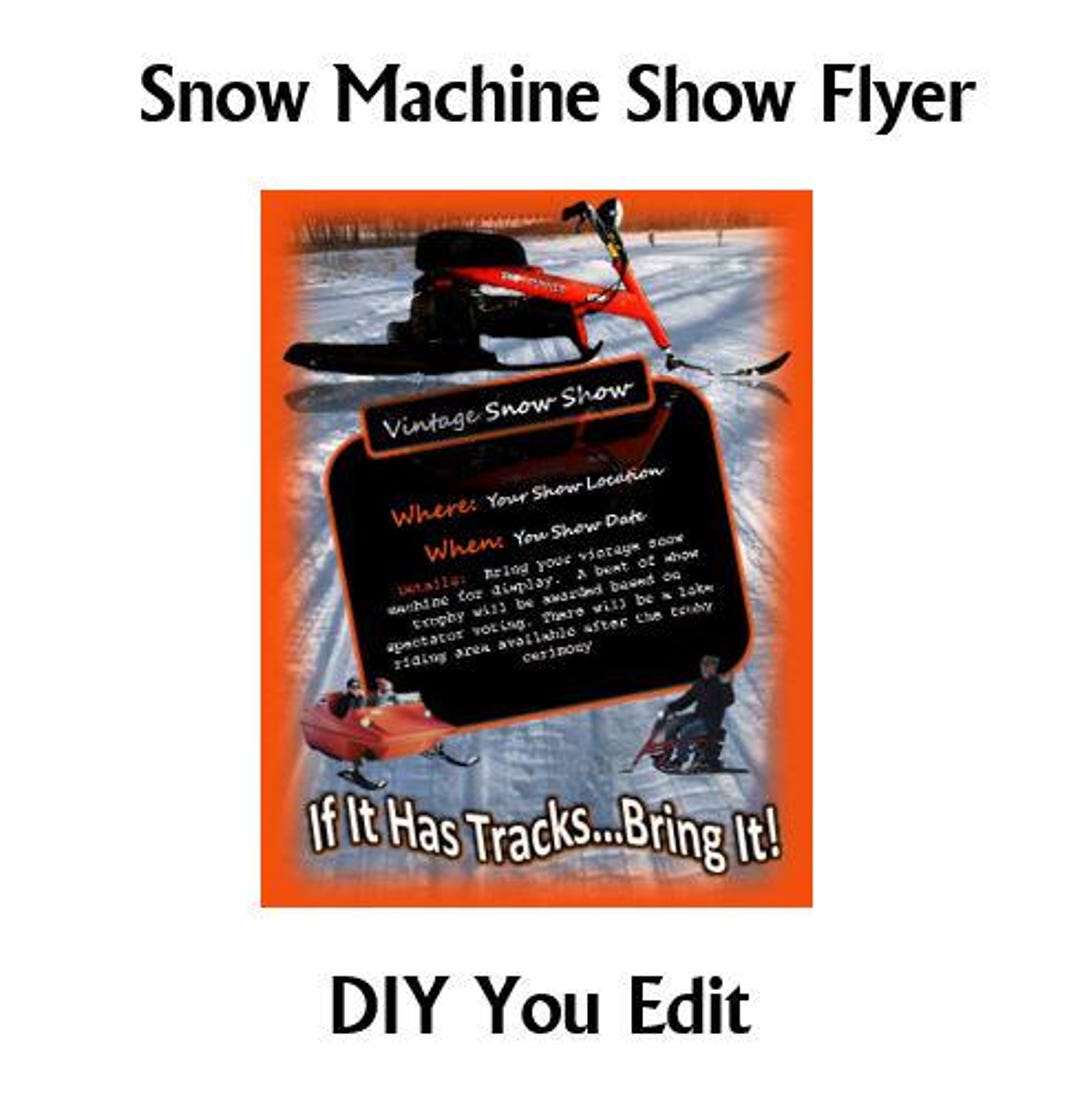 Snowmobile Show Flyer Template, Editable MS Word & PDF - Etsy