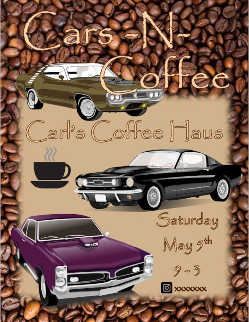 Cars and Coffee Event Flyer Template (MS Word & PDF) - Etsy