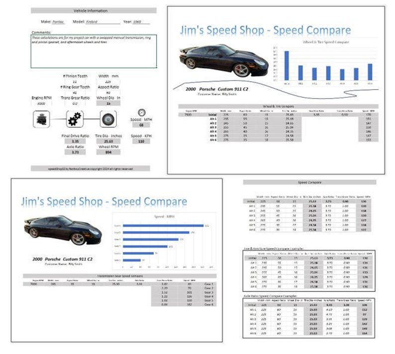 Vehicle Speed and Gearing Calculator Spreadsheet. Compare Wheel N Tire ...