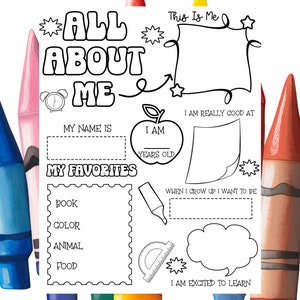 All About Me | Back to School - Etsy