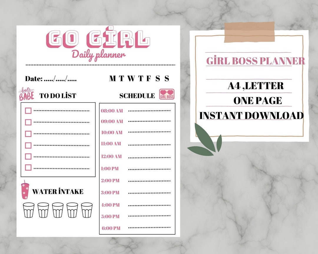 Girl Boss Printable Planner Planner for Woman Daily - Etsy