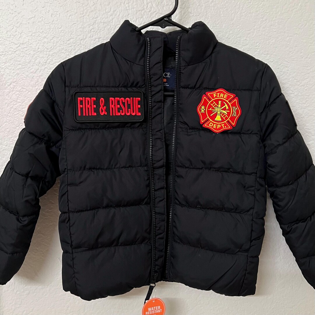 Boys Firemans Puffer Jacket, Kids Costume Clothing, Perfect Gift for Kids, Made to Order Coats ...