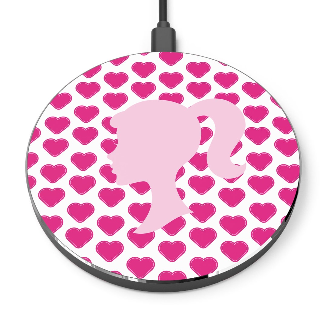 Barbie Theme Wireless Charger Barbie Pink Heart Light Pink - Etsy