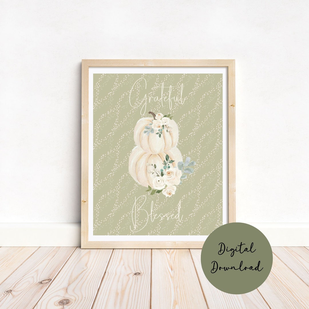 Grateful and Blessed Pumpkins Thanksgiving Home Decor Fall - Etsy