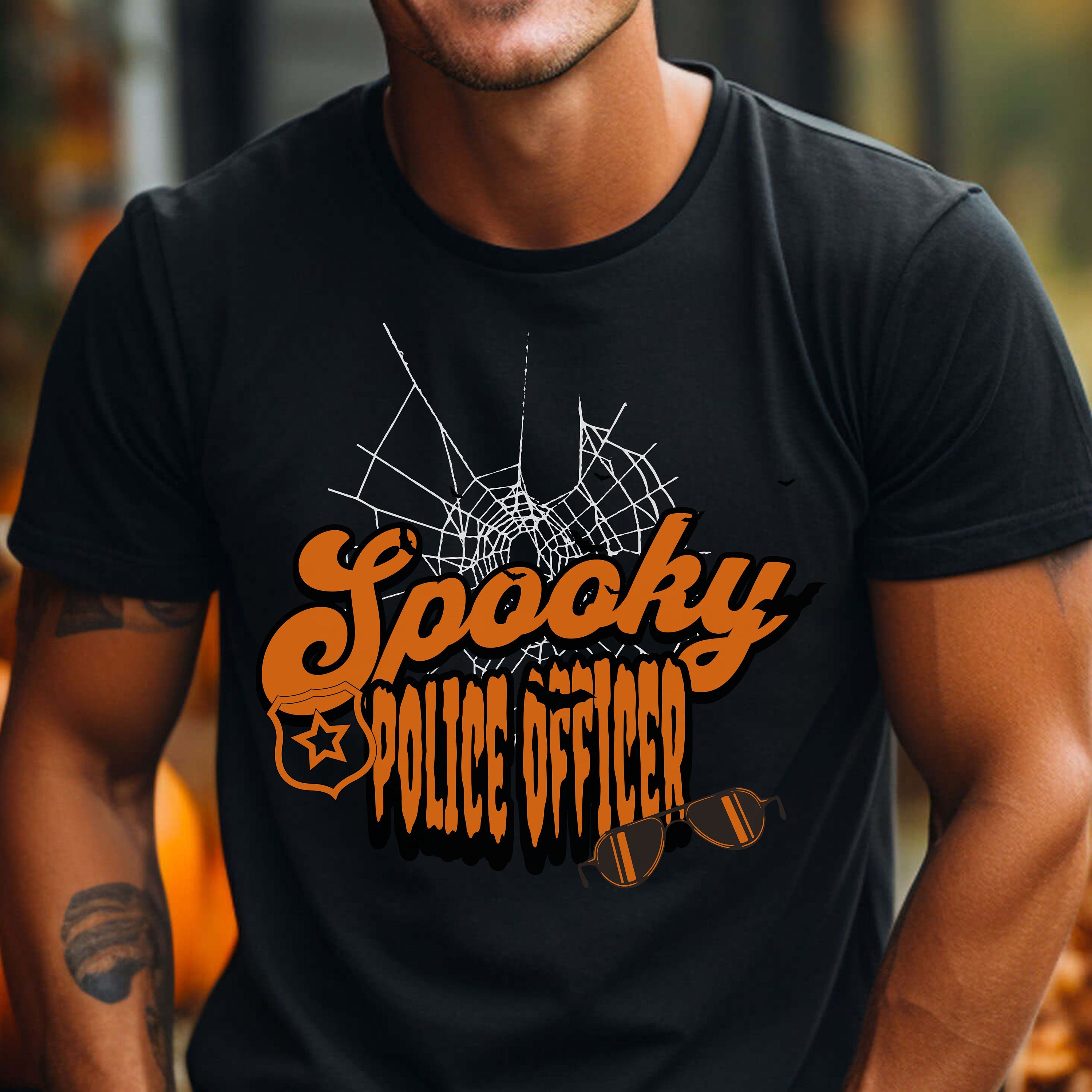 Spooky Police Officer, Police Officer Tee, Halloween Police Officer ...