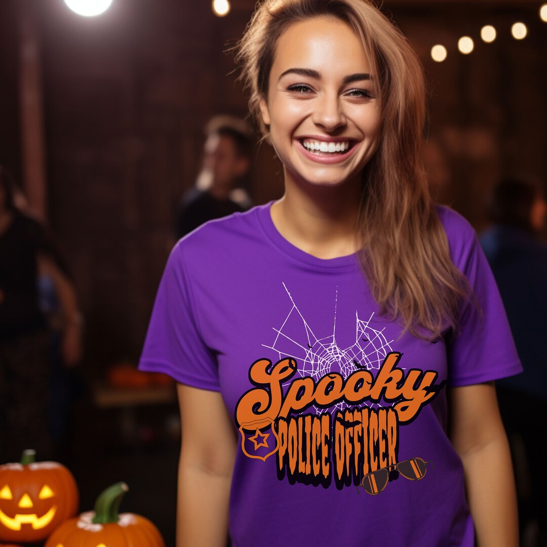 Spooky Police Officer, Police Officer Tee, Halloween Police Officer ...
