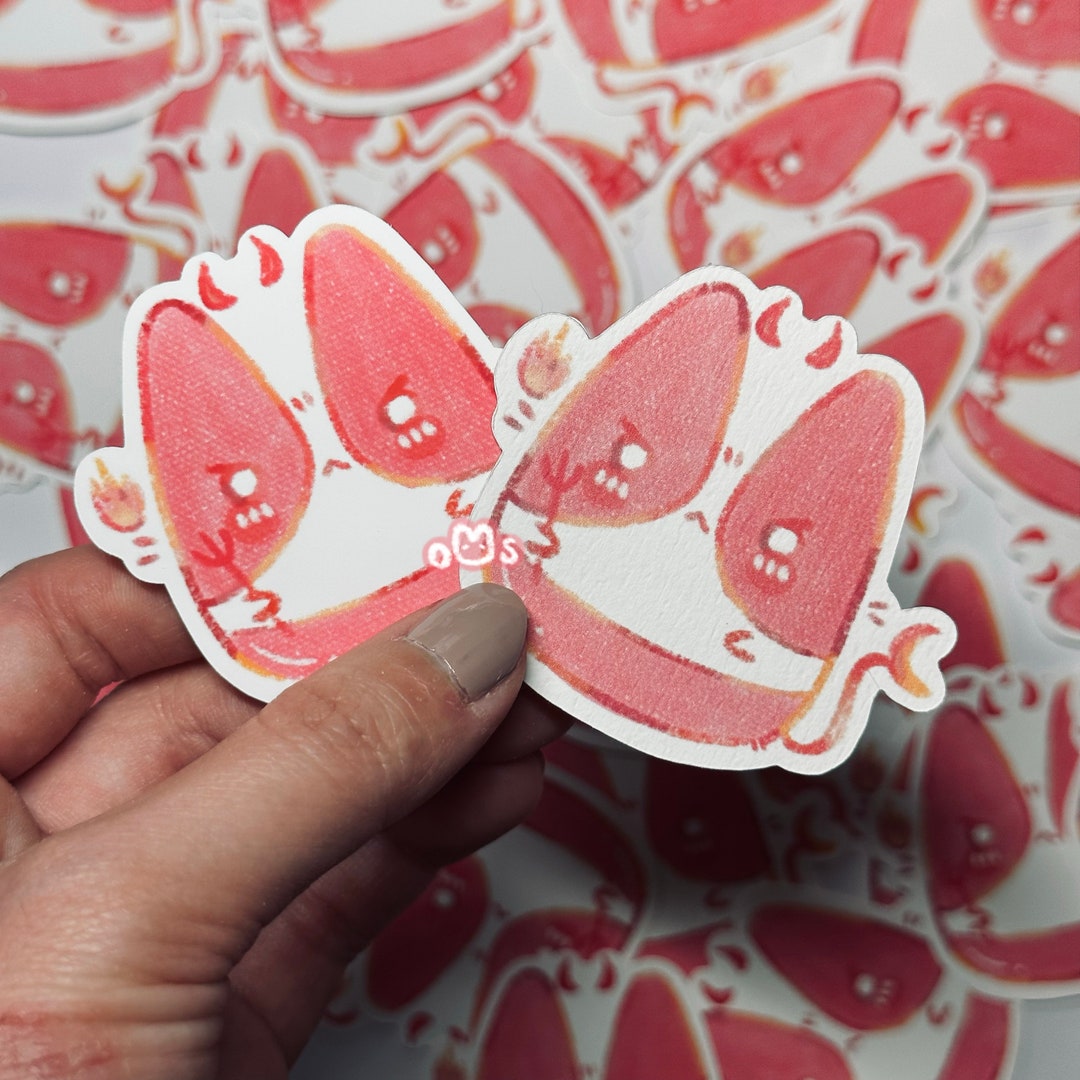 Cute Devil Jaspy Bunny Matte Vinyl Sticker Textured Sticker - Etsy