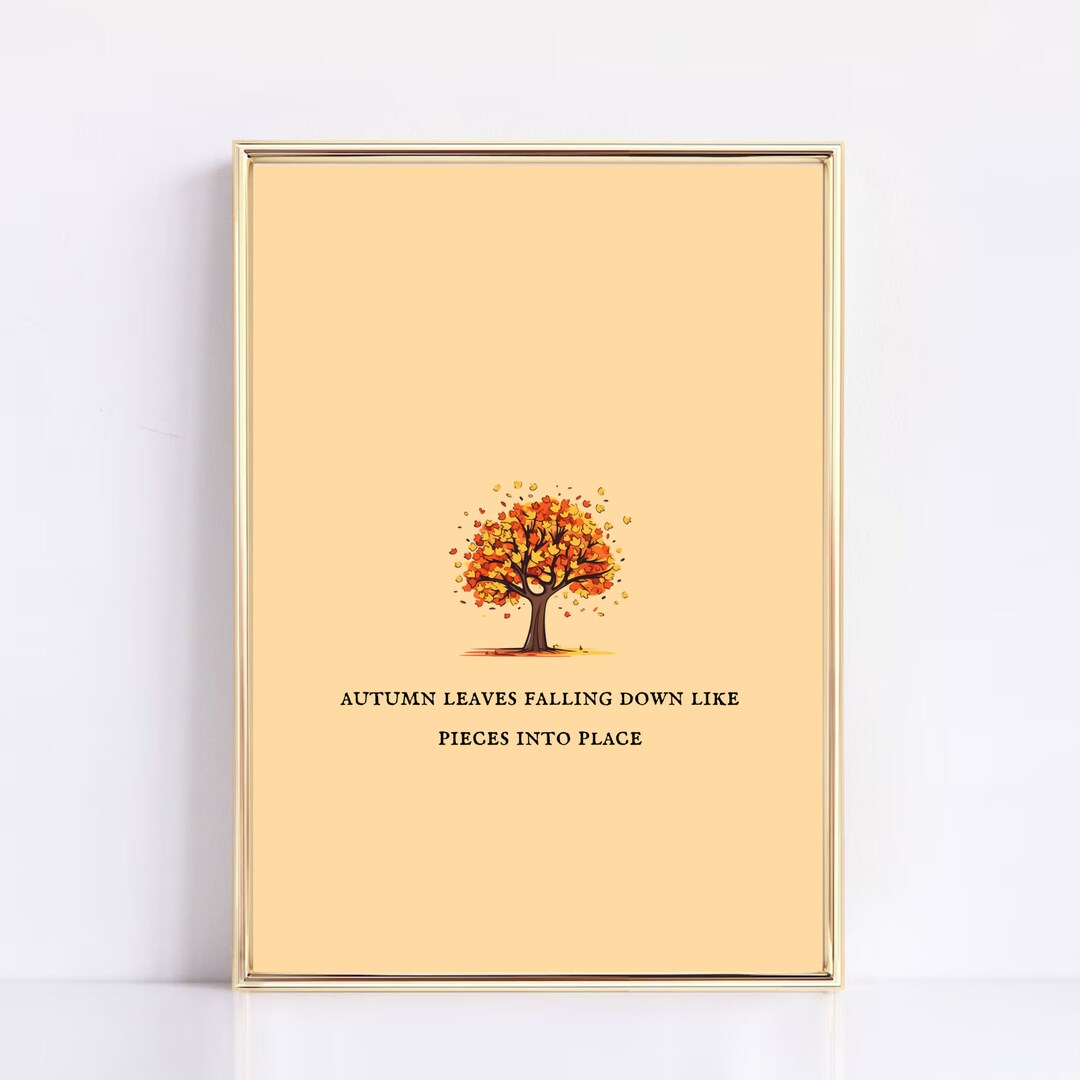 Autumn Tree Print, Falling Leaves Illustration (digital Download) - Etsy