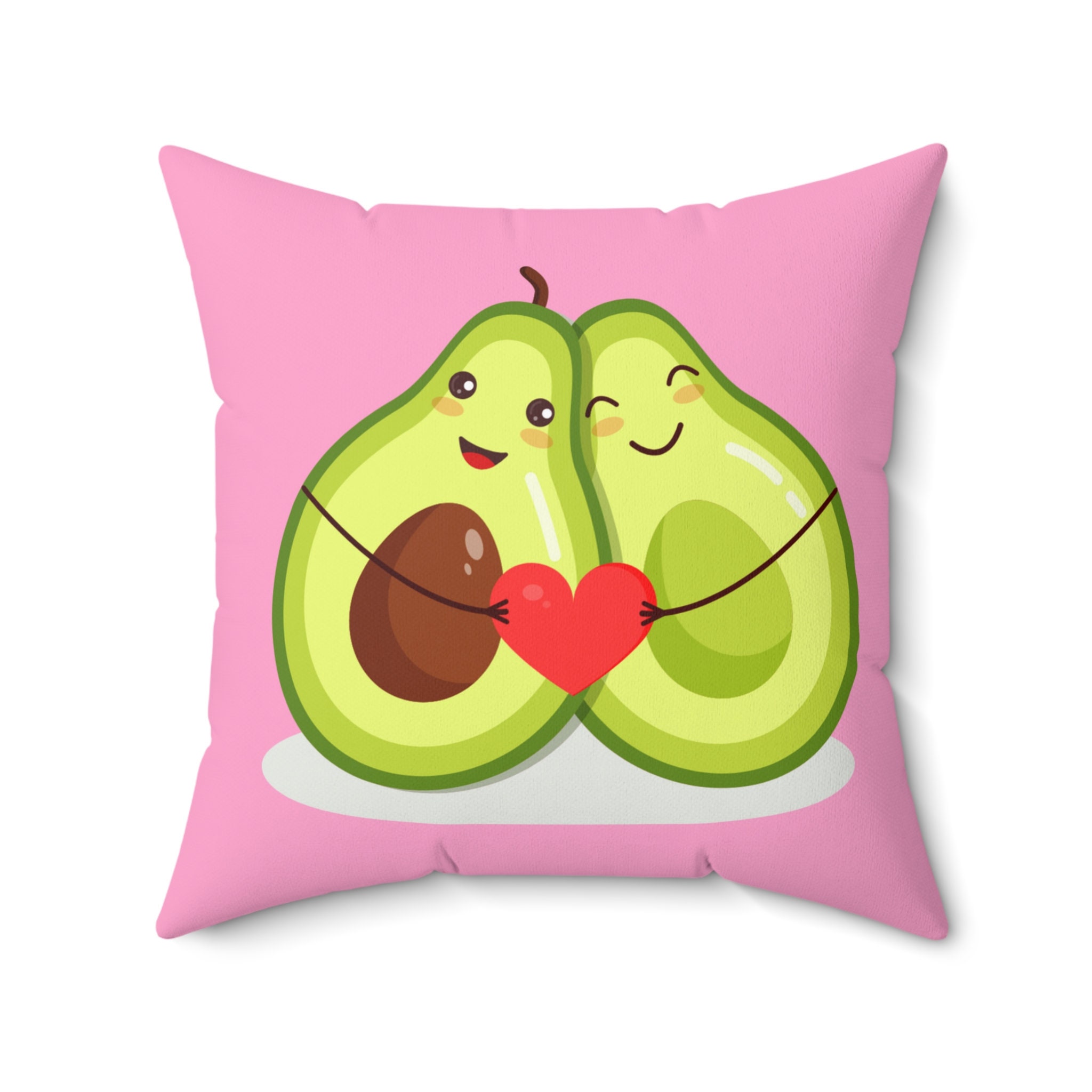 Cute Cartoon Avocado Hugging Each Other With Heart Spun Polyester ...
