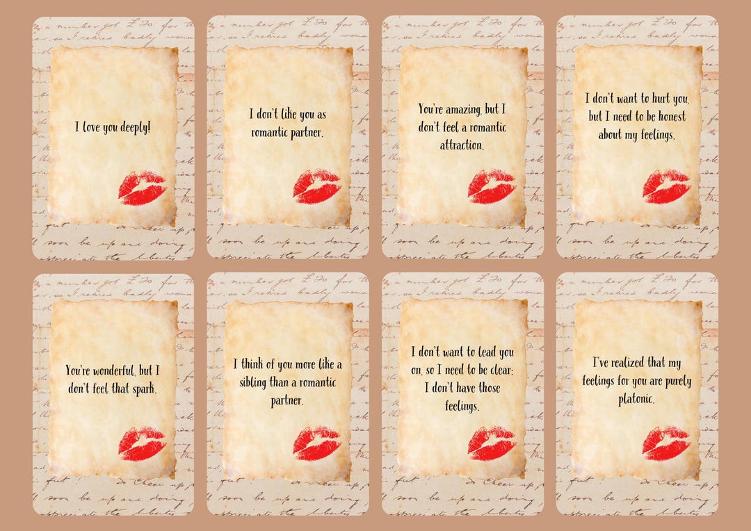 Love Letters Oracle Printable Cards Deck, Romantic Messages Reading ...