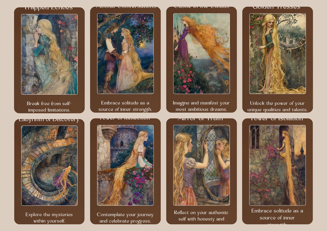 Rapunzel Inner Guide Oracle Printable Cards Deck, Fairy Tale Romantic ...