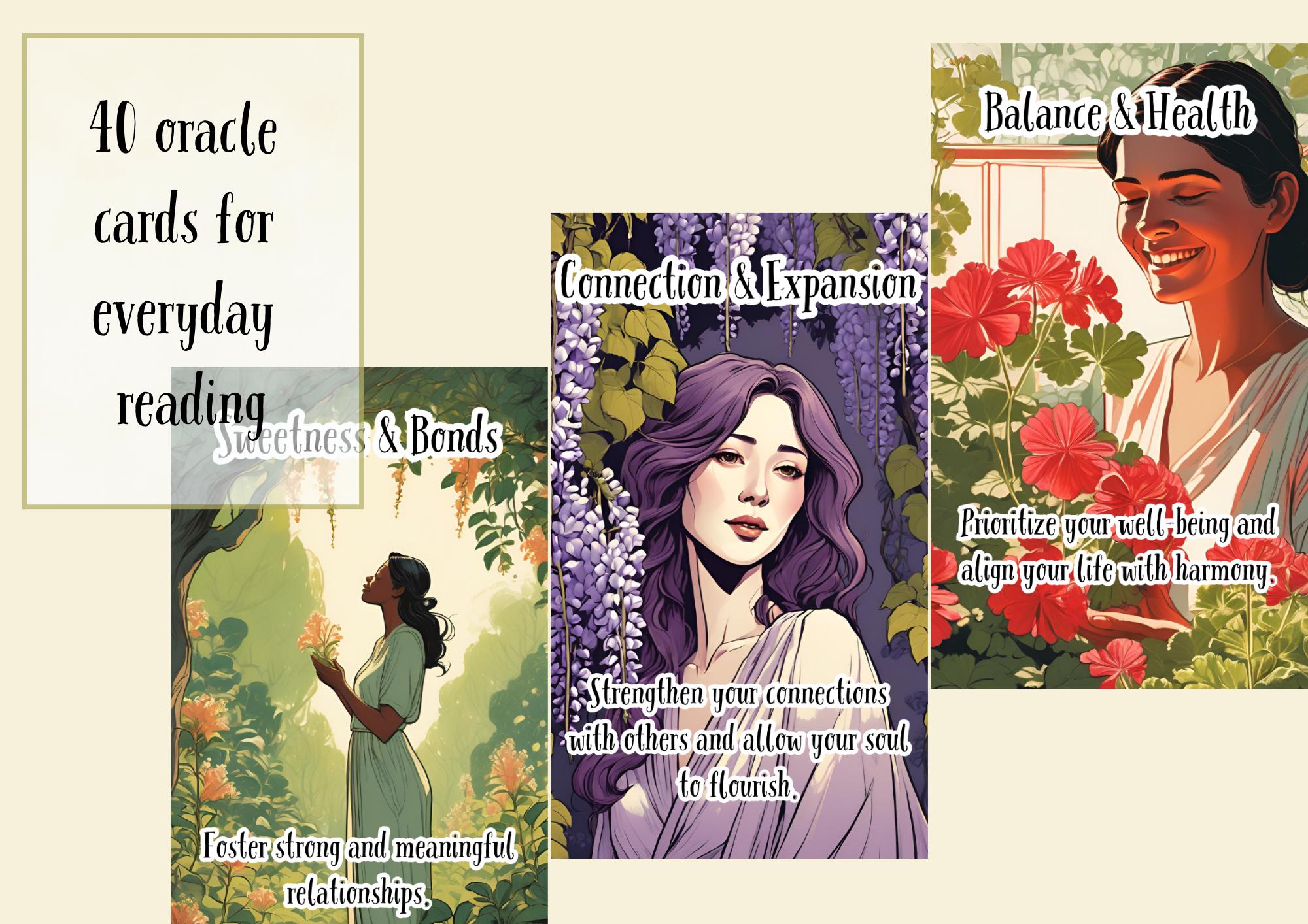 Flowers Spirit Guide Oracle Printable Cards Deck, Nature Sunflower ...