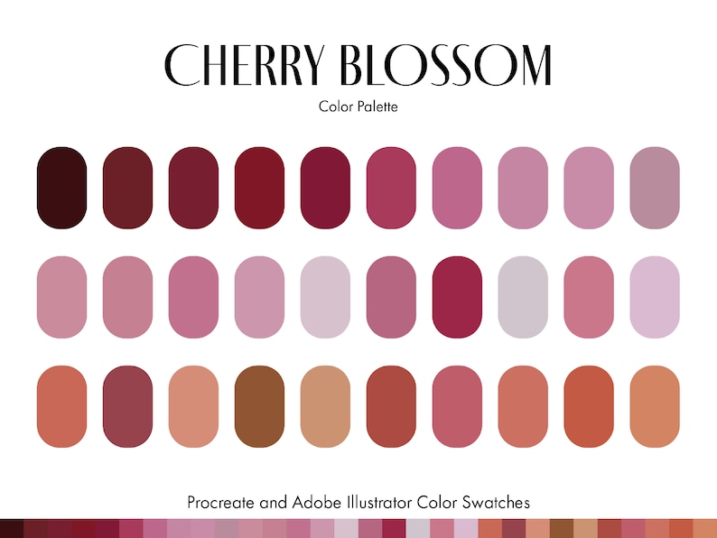 Cherry Blossom Procreate Color Palette With Hex Codes Adobe - Etsy