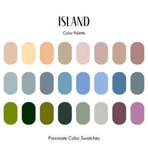 Island Procreate Color Palette Swatches iPad Illustration - Etsy