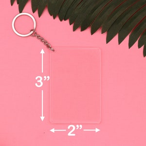 Rectangle Blank Clear Acrylic Photo Keychain-choose Quantity--5pcs. or ...