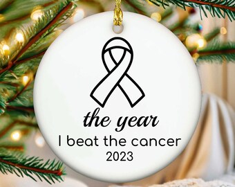 Personalized Cancer Free Ornament, the Year I Beat Cancer, Custom ...
