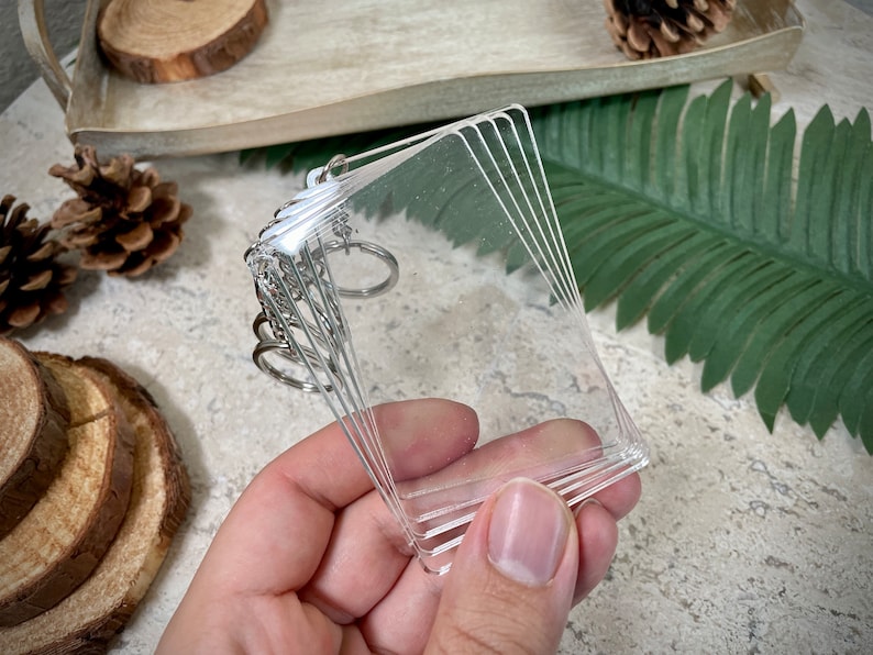 Rectangle Blank Clear Acrylic Photo Keychain-choose Quantity--5pcs. or ...