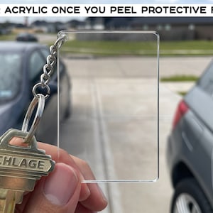Rectangle Blank Clear Acrylic Photo Keychain-choose Quantity--5pcs. or ...