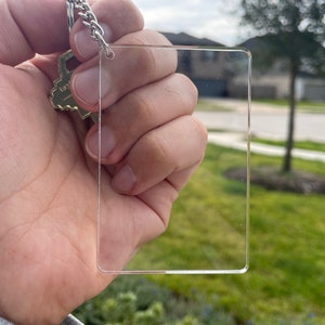 Rectangle Blank Clear Acrylic Photo Keychain-choose Quantity--5pcs. or ...