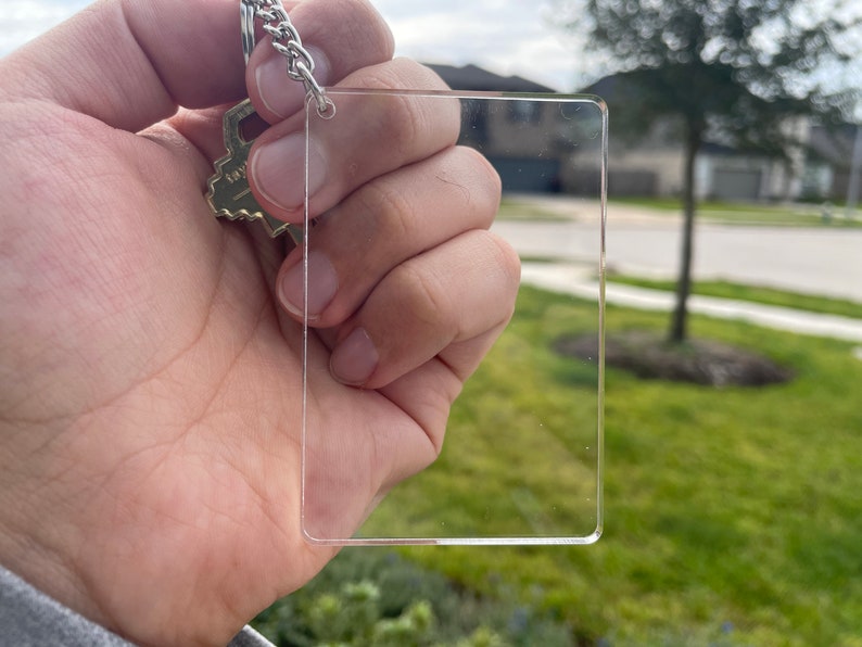 Rectangle Blank Clear Acrylic Photo Keychain-choose Quantity5pcs. or ...