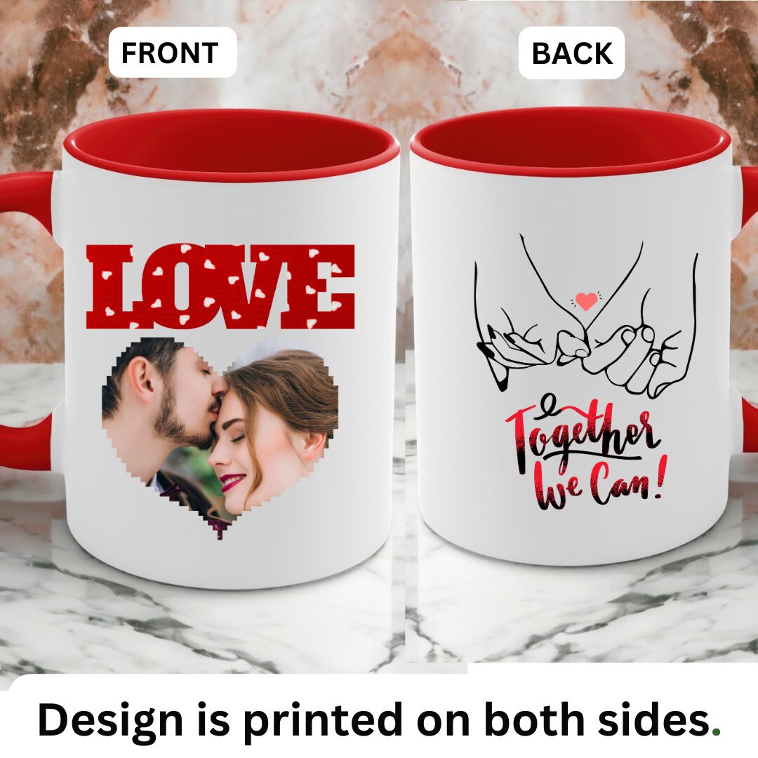 Personalized Valentine's Day Photo Mug, Custom Valentine's Day Photo ...