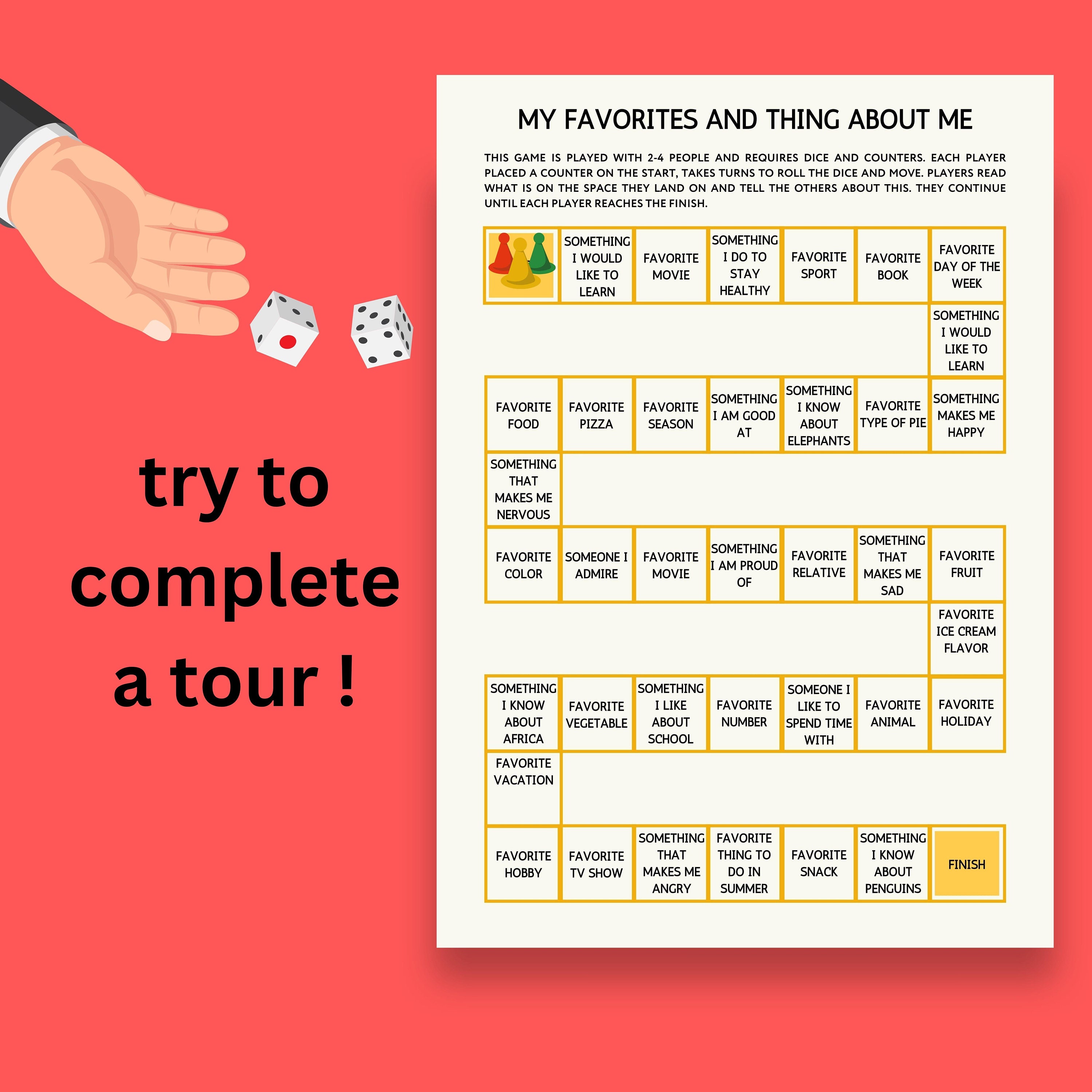 Kids About Me Game, Get to Know Me Activity, Printable Personal Facts ...