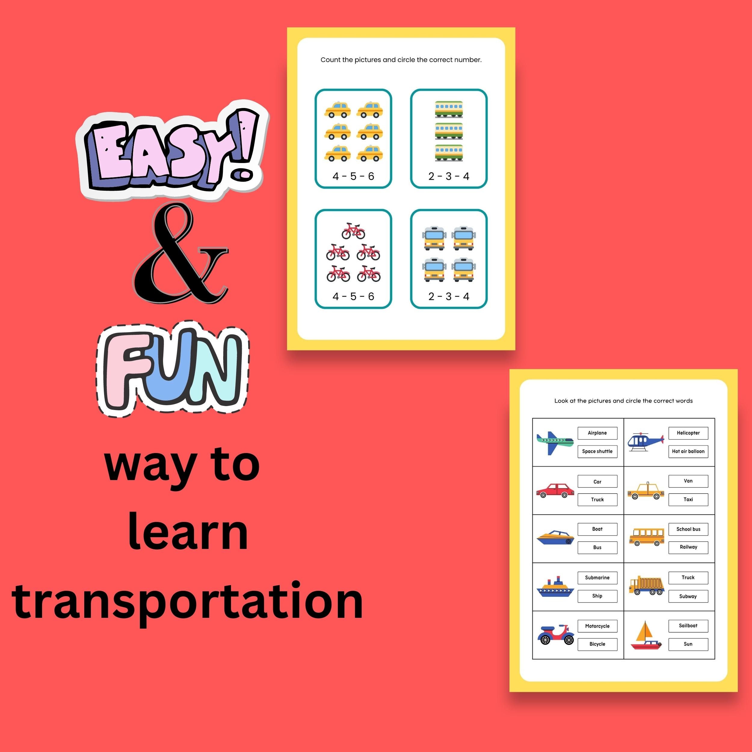 Transportation Vocabulary Worksheet, Vocabulary Practice, Language ...