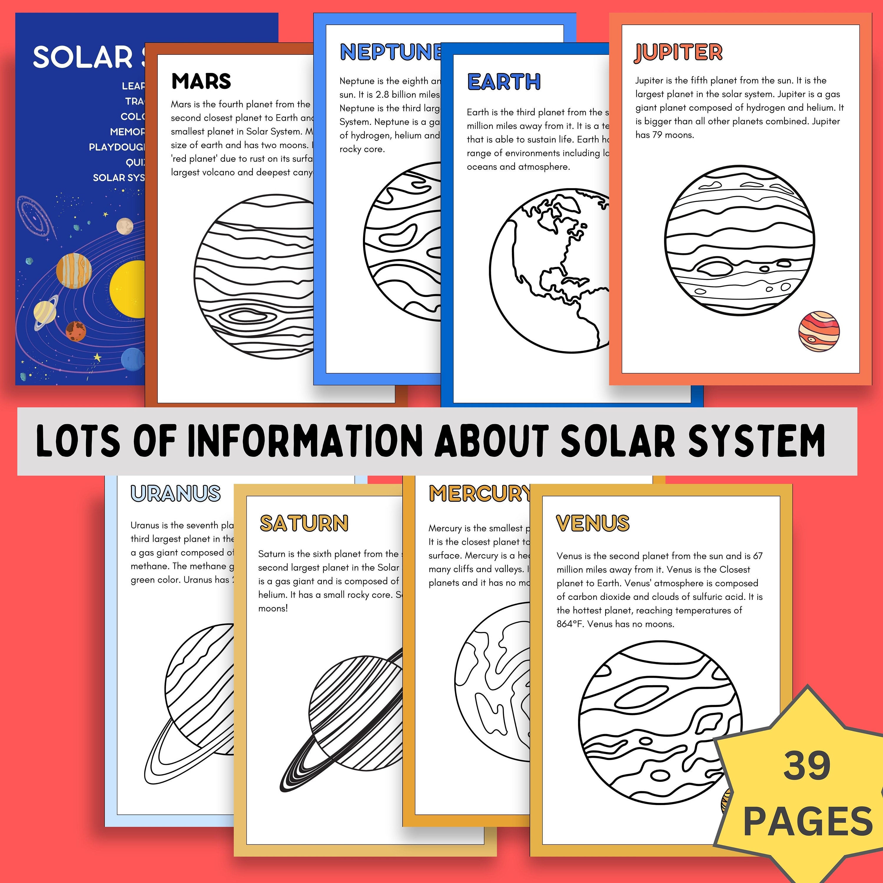 Kids Space Exploration Workbook, Printable Solar System Activities ...