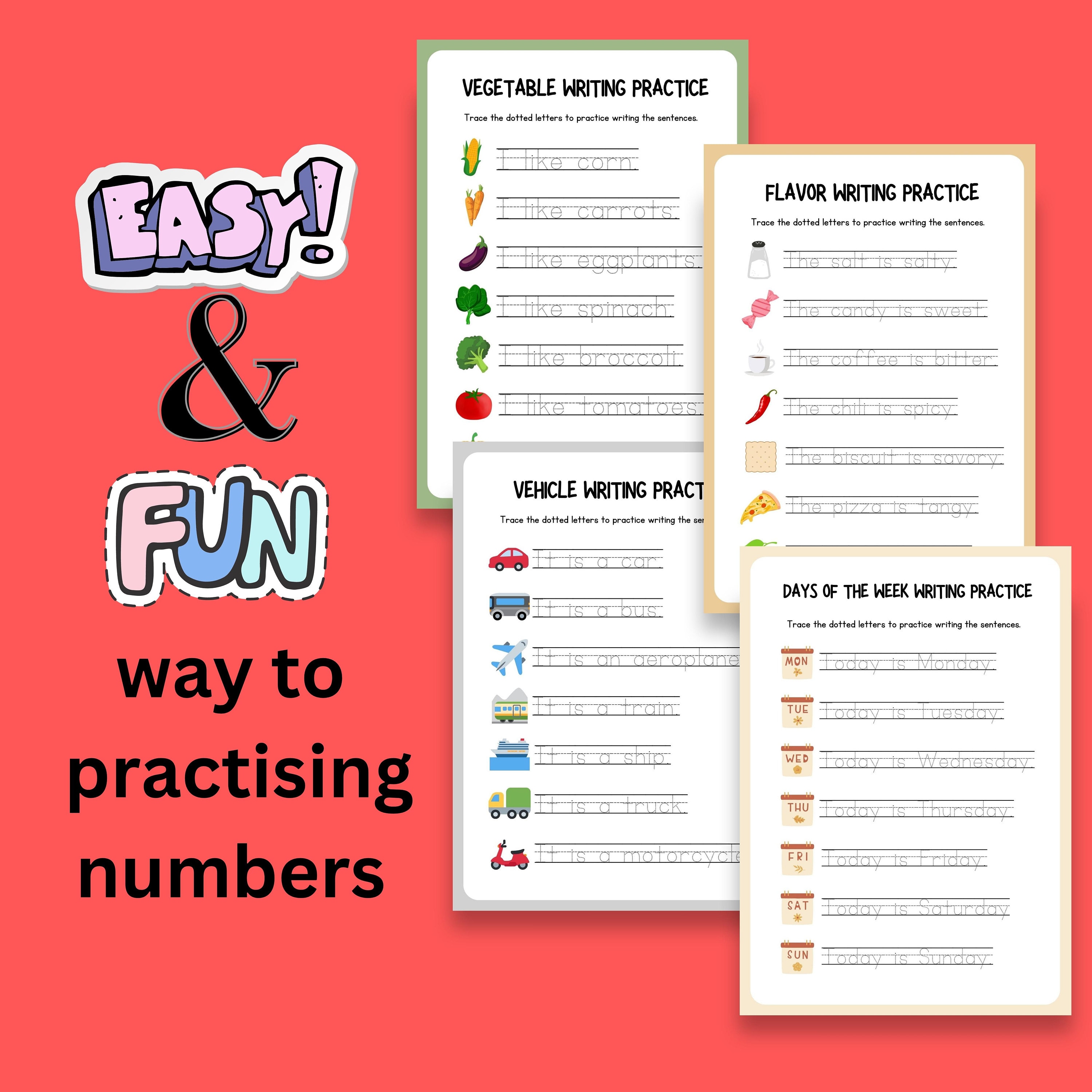 Printable Kids Writing Practice, Educational Writing Exercises, Fun ...