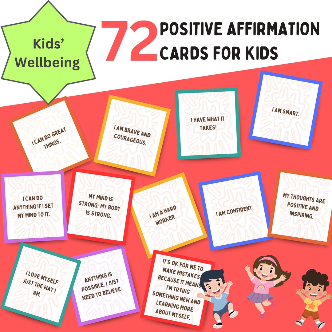 Kids Affirmation Cards, Positive Mind for Children, Digital Affirmation ...