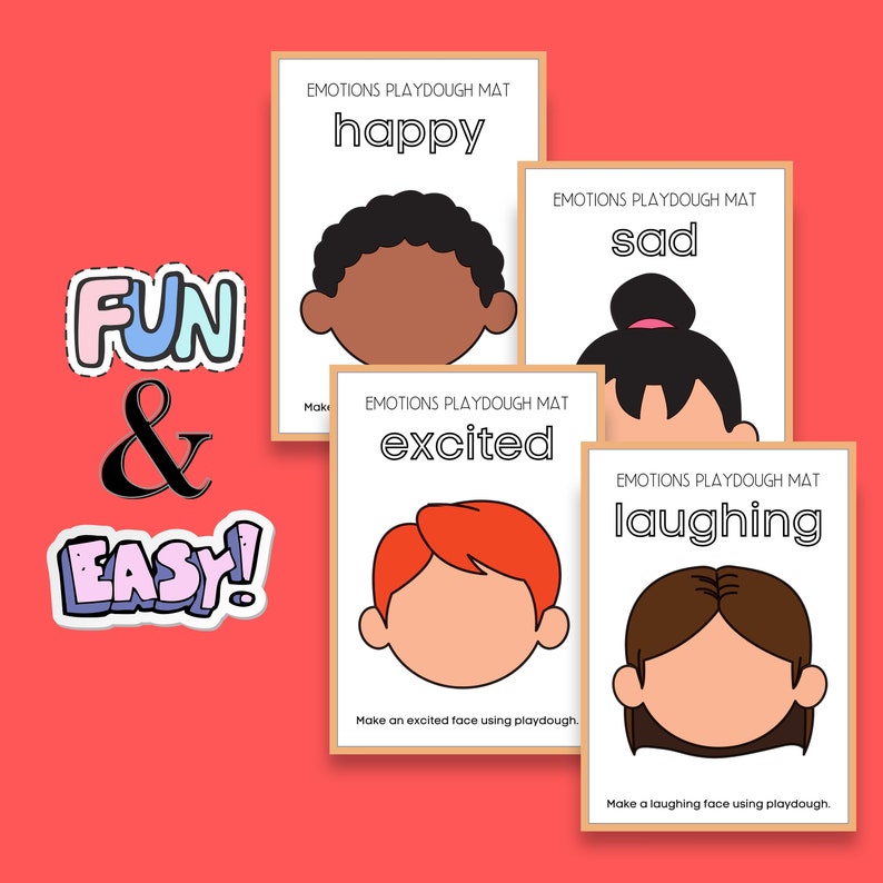 Children's Emotion Playdough Mat, Printable Feelings Playdough Activity ...