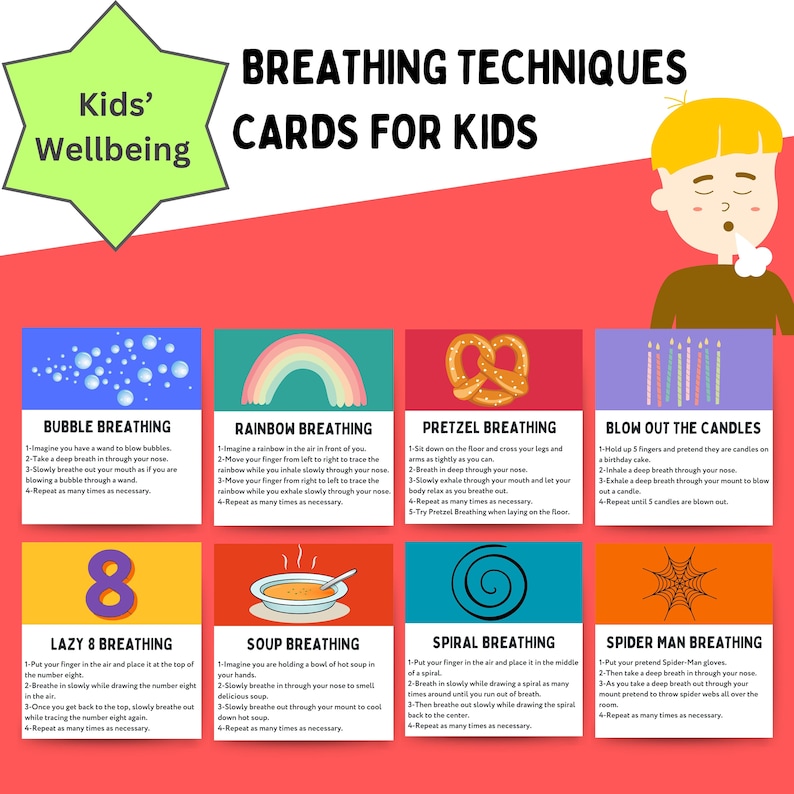 Mindful Breathing, Meditation Cards, Mindfulness for Children ...