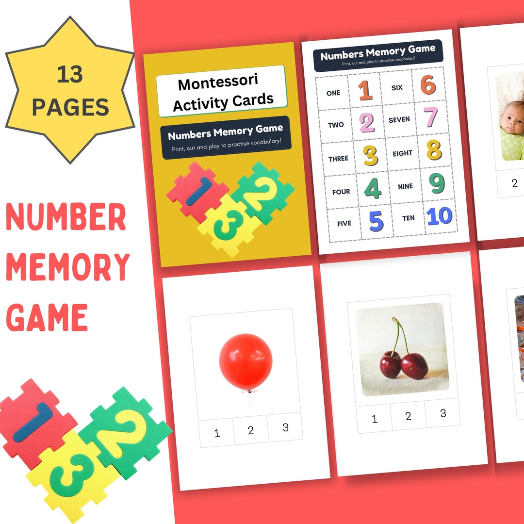 Children's Numbers Learning Cards, Printable Educational Numbers ...